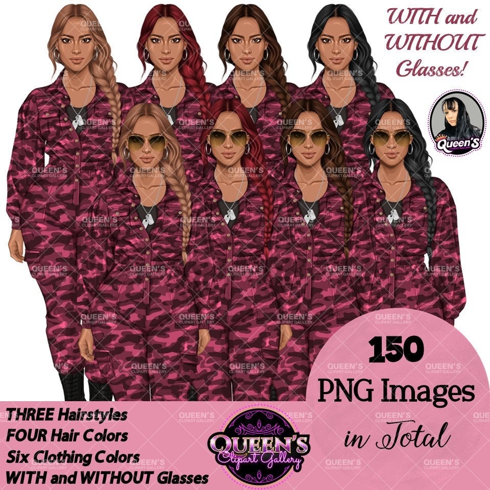 Army Clipart, Afro Military Woman Clipart, Fashion Girl Clipart ...