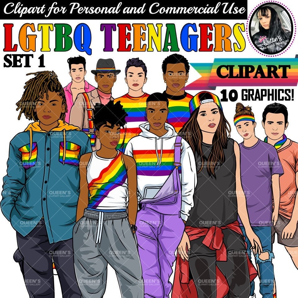 Lgbtq Teenagers LGTBQ Clipart Rainbow Flag PNG Pride Month - Etsy