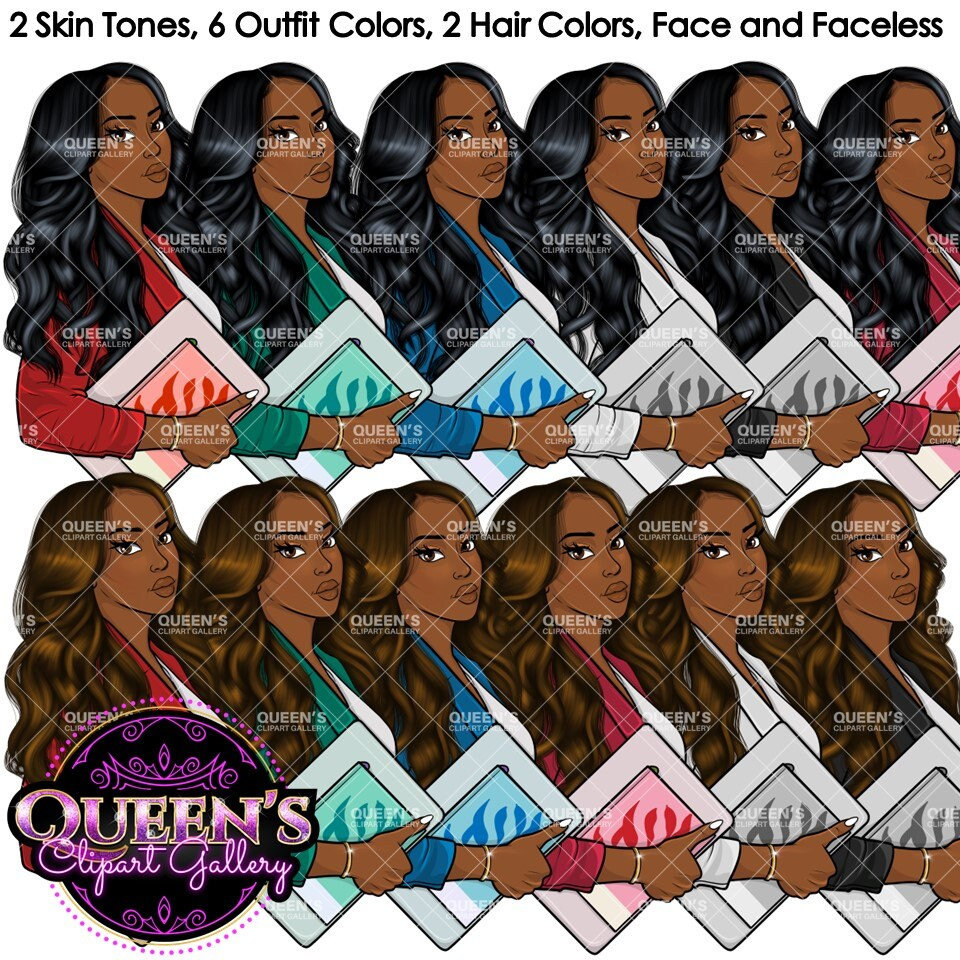 Afro Girl Clipart Afro Woman Clipart Stickers Planner Girl - Etsy