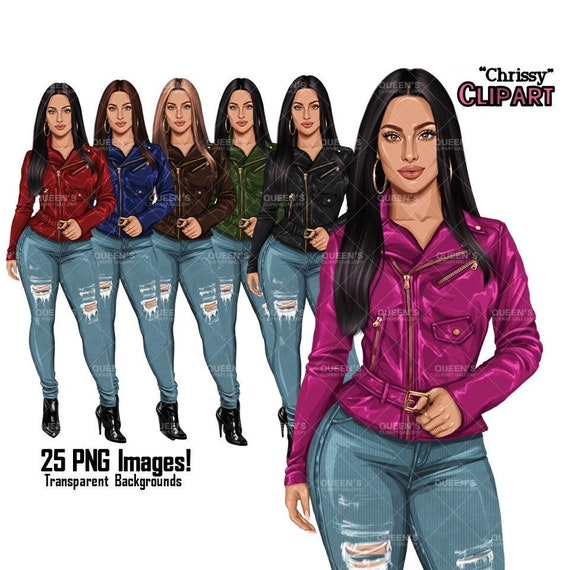 Curvy Denim Girl Jeans Girl Clipart Curvy Girl Woman | Etsy