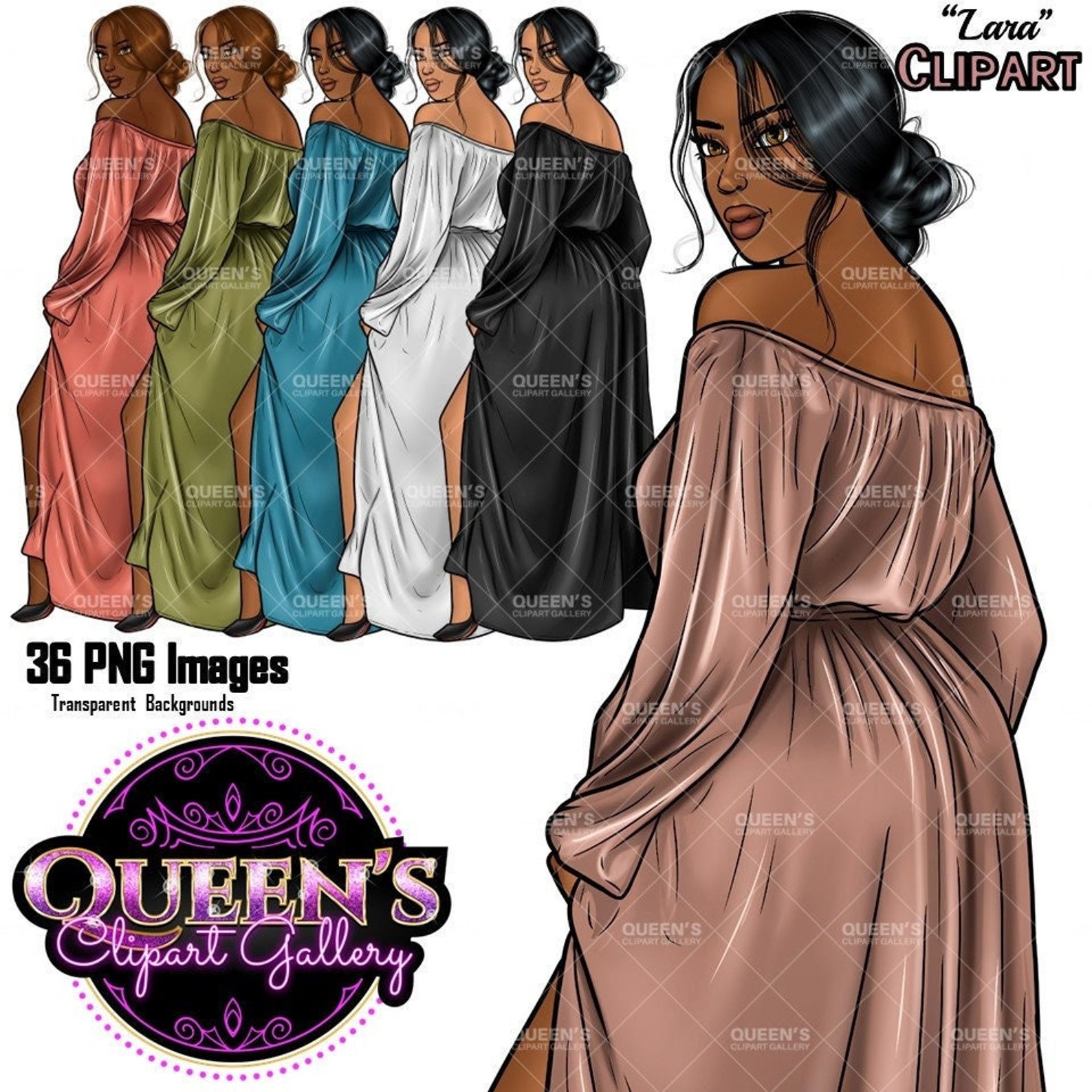 Afro Girl Clipart, Afro Woman Clipart, Fashion Girl Clipart, Fashion ...