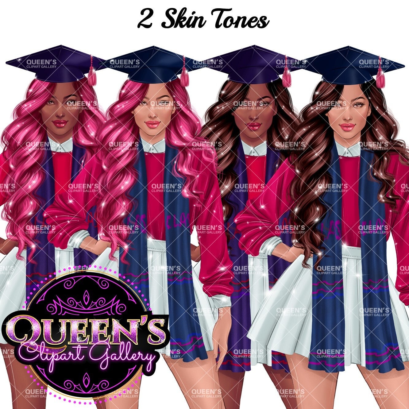 Graduation Clipart, Graduating Girls Planner Stickers, School Clipart ...