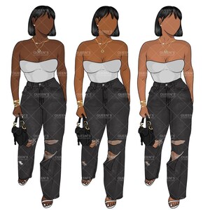 Curvy Denim Girls Jeans Girl Clipart Curvy Girl Clipart - Etsy