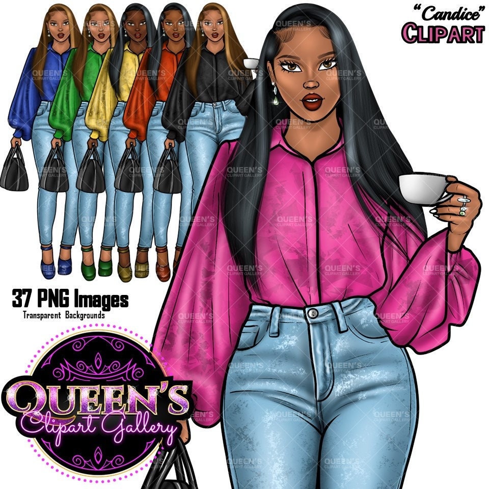 Denim Jeans Girl, Afro Girl Clipart, African American Woman, Afro Woman ...