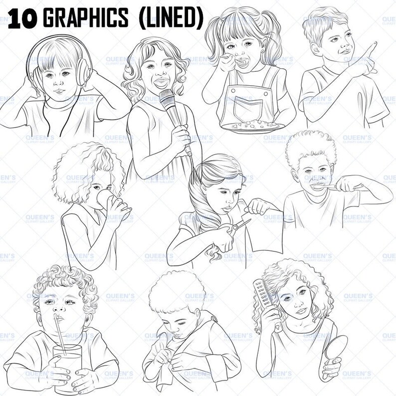 Action Kids Clipart Kids in Action Clipart Elementary - Etsy