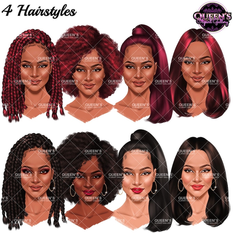 Woman Face, Afro Face Clipart, Face Clipart, Hairstyles, African ...