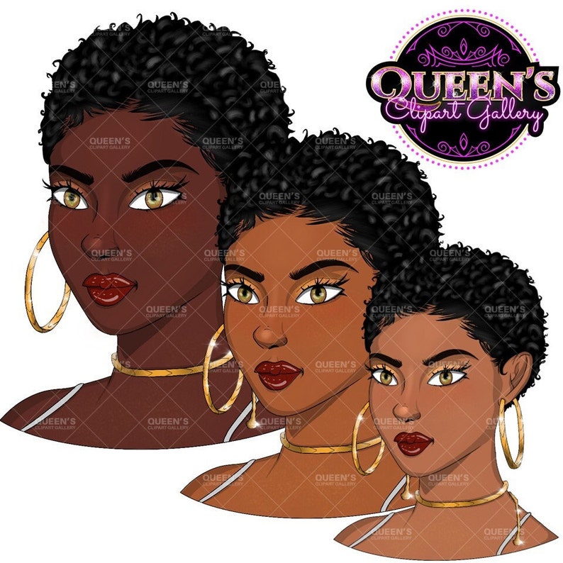 Woman Face Afro Face Clipart Face Clipart African American - Etsy