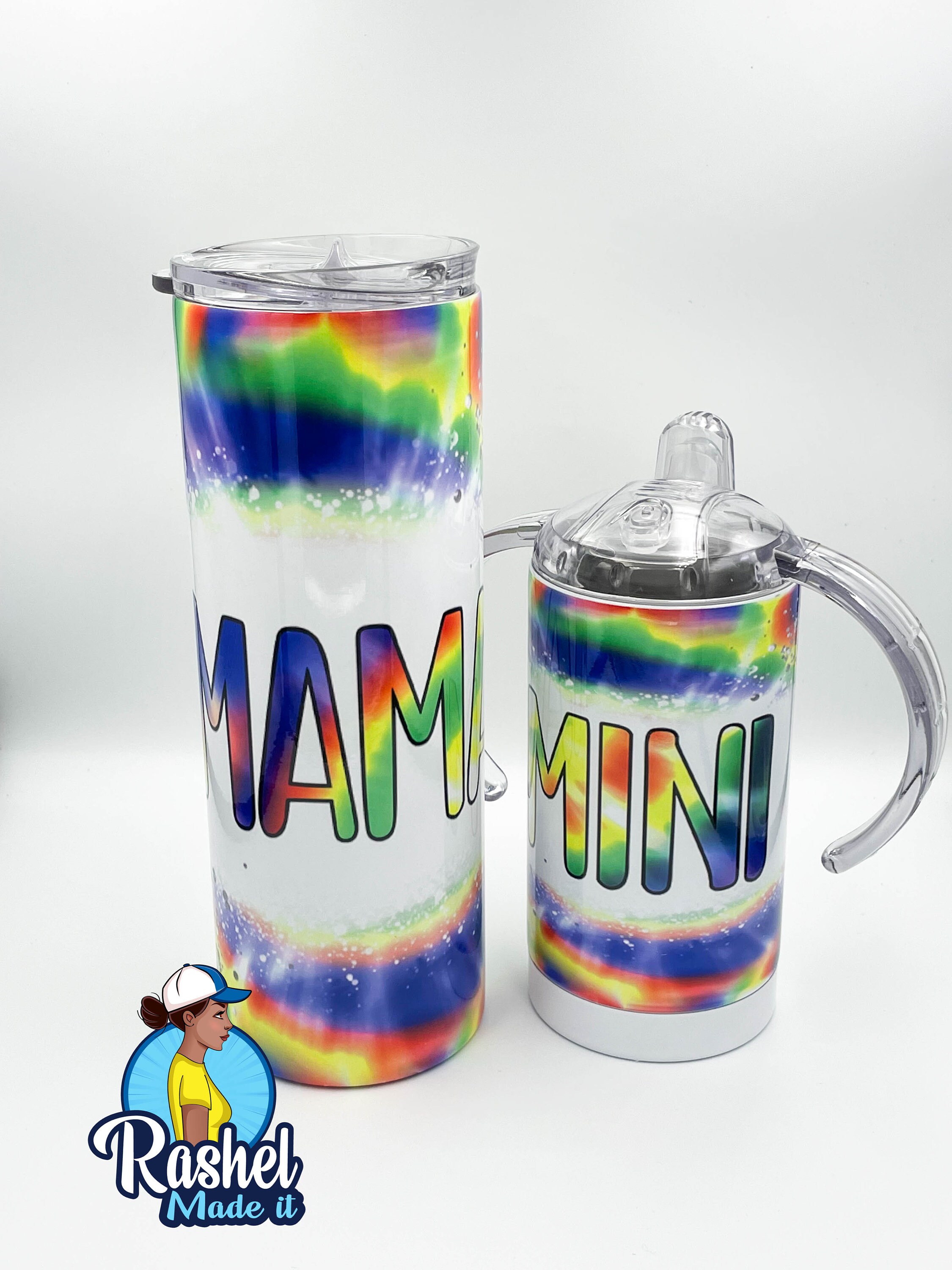 Mommy And Me Tumbler Rainbow Mom And Mini Cups Girl Mom Etsy De
