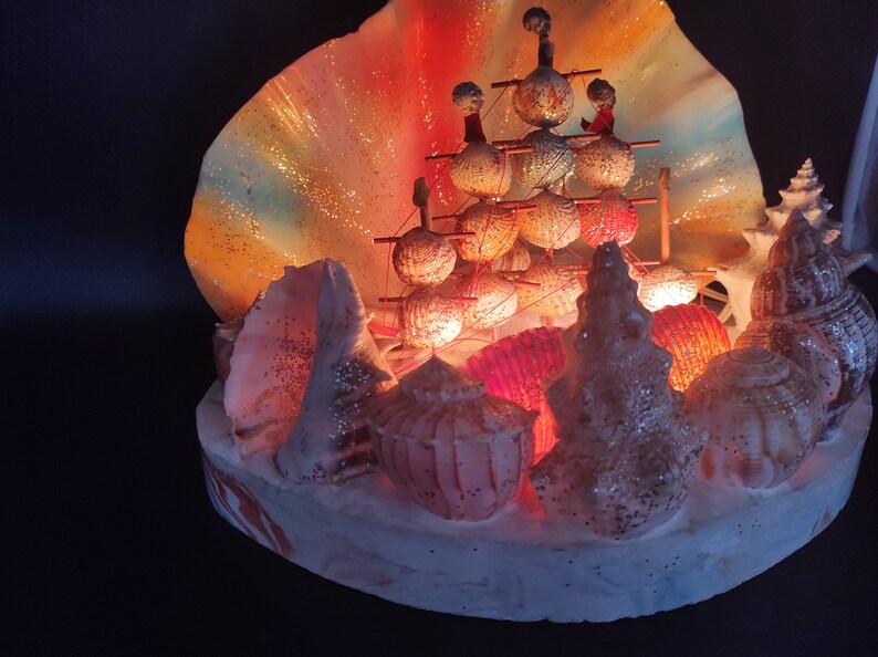 Sea Shell Ship Lighted Display | Etsy