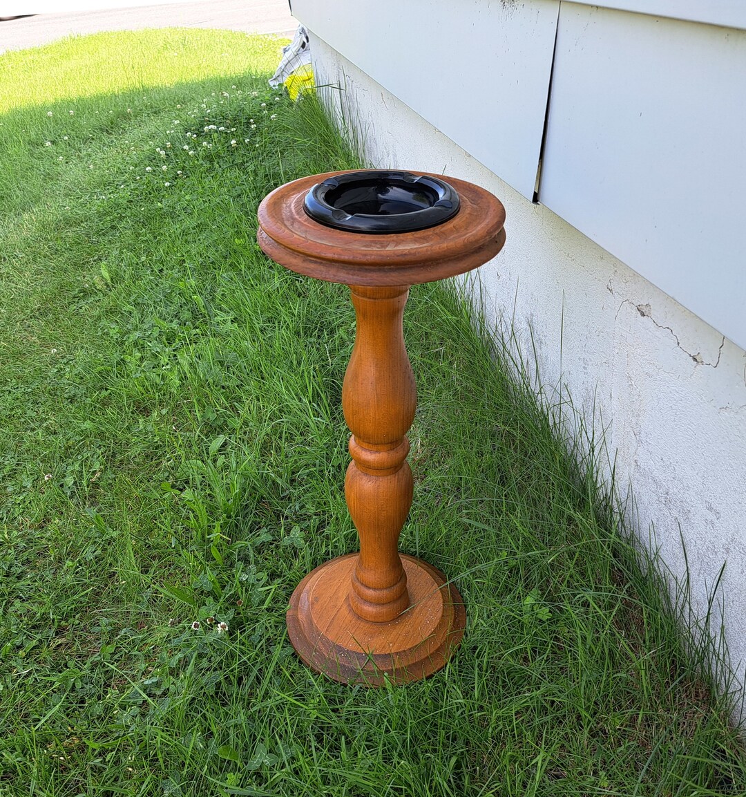 Vintage Wooden Ashtray Stand Classic Look - Etsy