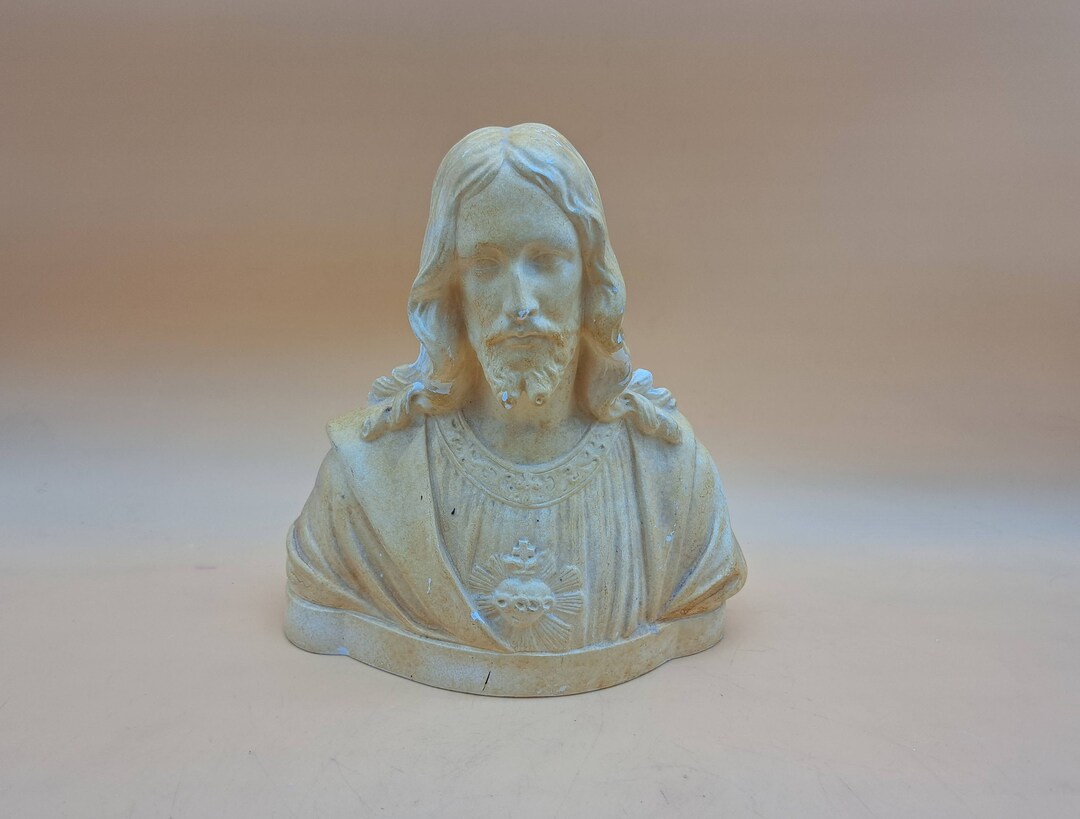 Plaster Statue of Jesus With Sacred Heart by Bernardi Nieri - Etsy