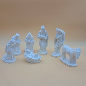 Creche Figurines for A Nativity Scene unpainted Plaster Statues - Etsy ...