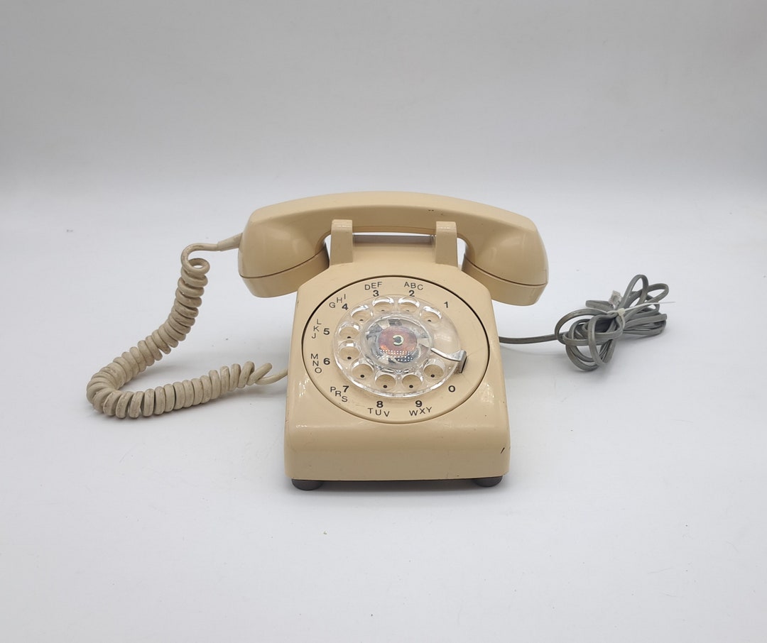 Vintage Beige Rotary Phone QSQM 500AX - Etsy