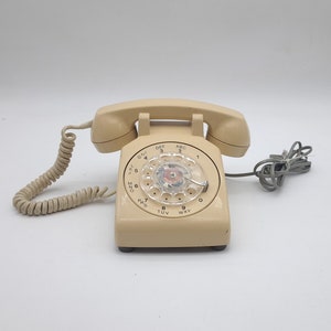 Vintage Beige Rotary Phone QSQM 500AX - Etsy