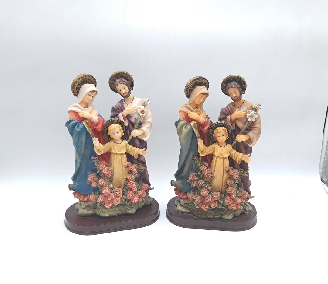 Holy Family Resin Statue new Vintage - Etsy