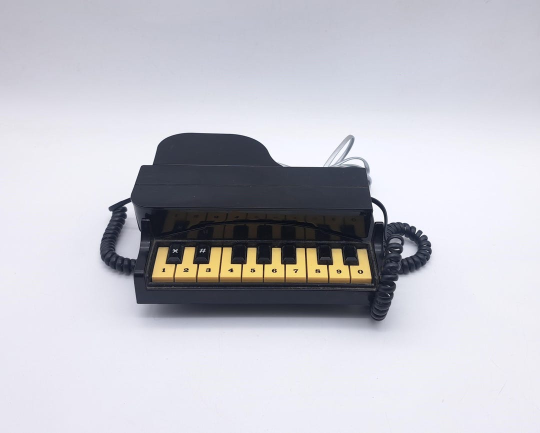 Black Piano Telephone by Crusader Model PN-10 - Etsy