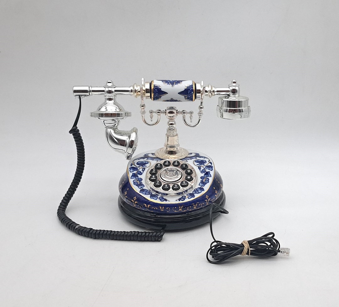 Vintage French Style Porcelain Telephone - Etsy