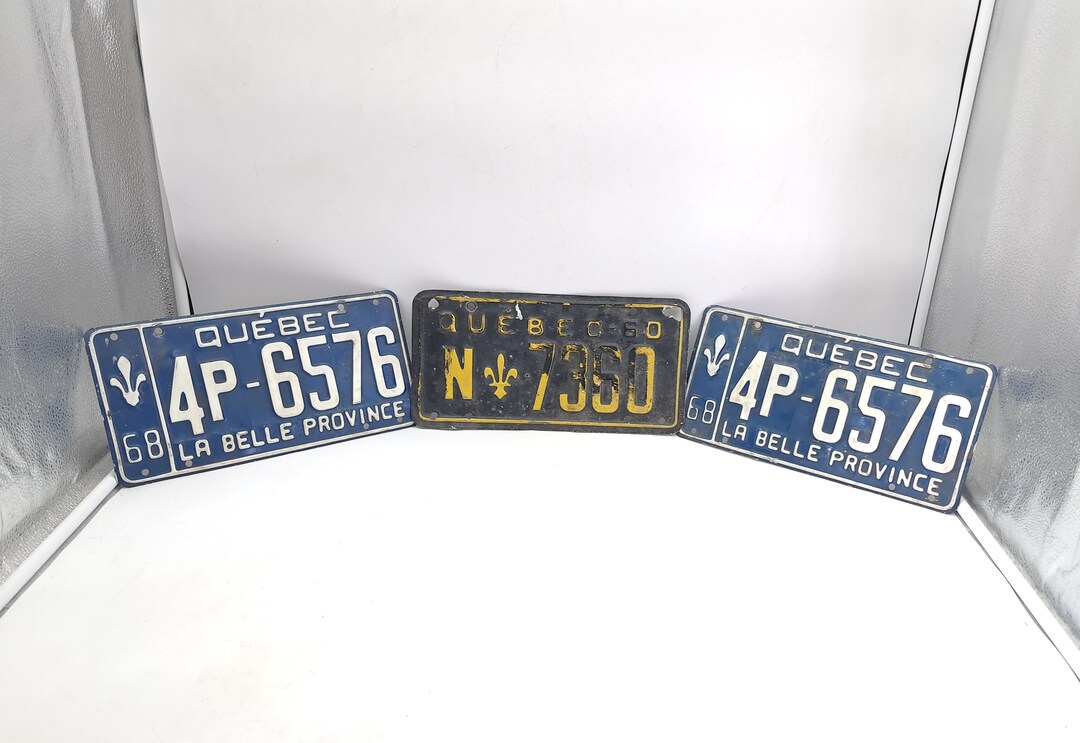 Vintage License Plates Quebec 1968 & 1960 - Etsy