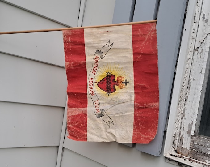 Antique Catholic Processional Flag Adveniat Regnum Tuum - Etsy