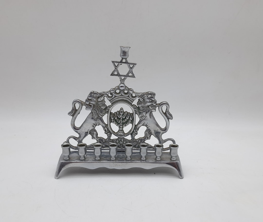 Vintage Chanukiah Menorah -east European - Etsy