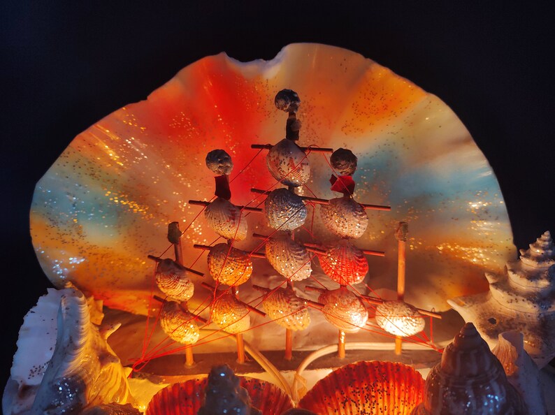 Sea Shell Ship Lighted Display | Etsy