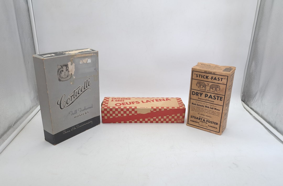 Vintage Boxes -corticelli, Layena Eggs and Stick-fast - Etsy