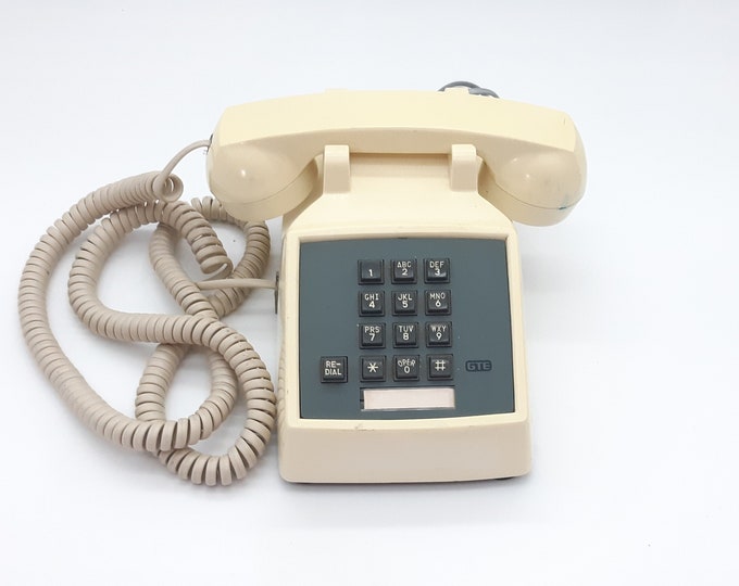 Vintage Rotary Push Button Phone -model 25000 by GTE - Etsy