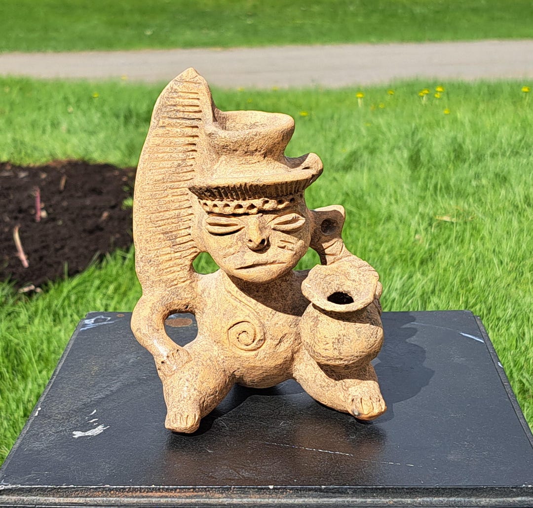 Mayan Tobacco Pipe Statue - Etsy