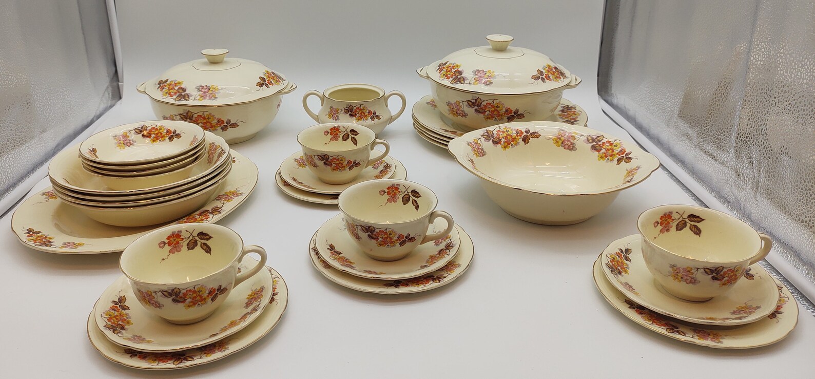 4 Place Dinner Set Alfred Meakin Royal Marigold Autumn Pattern | Etsy