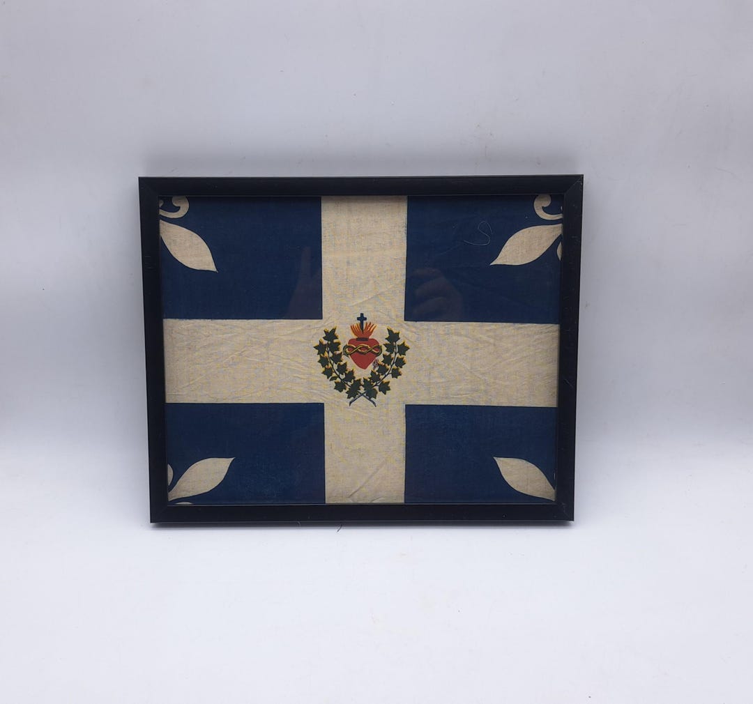 Antique Catholic Processional Flag Sacred Heart Carillon in Frame - Etsy