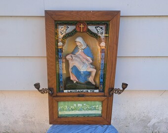 Vintage Last Rites Crucifix Box Sick Call Crucifix Box Holy Water ...