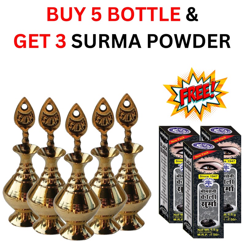 Islamic Vintage Hand Made Brass Golden Surmedani Gold Surma Dani Pot ...