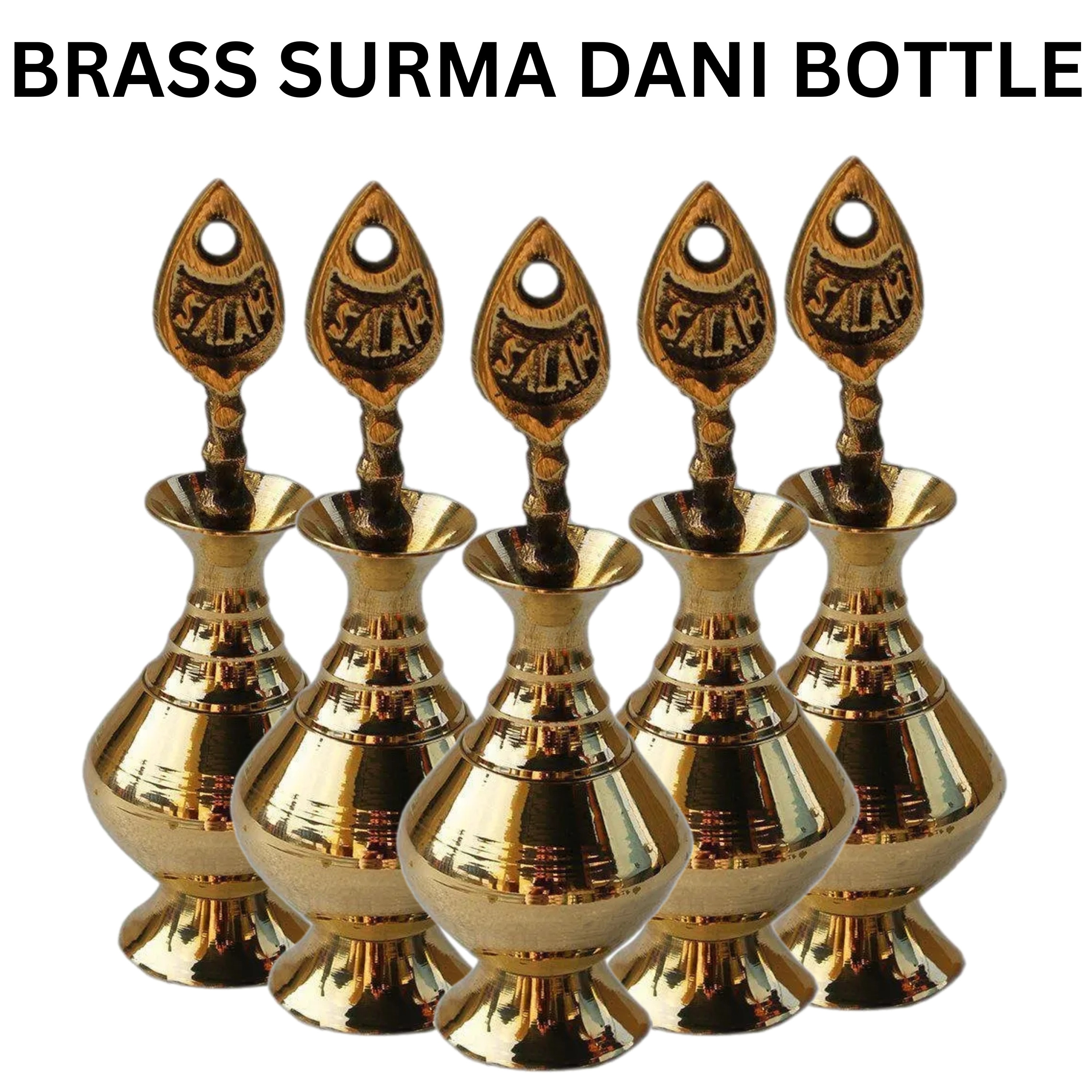Islamic Vintage Hand Made Brass Golden Surmedani Gold Surma Dani Pot ...
