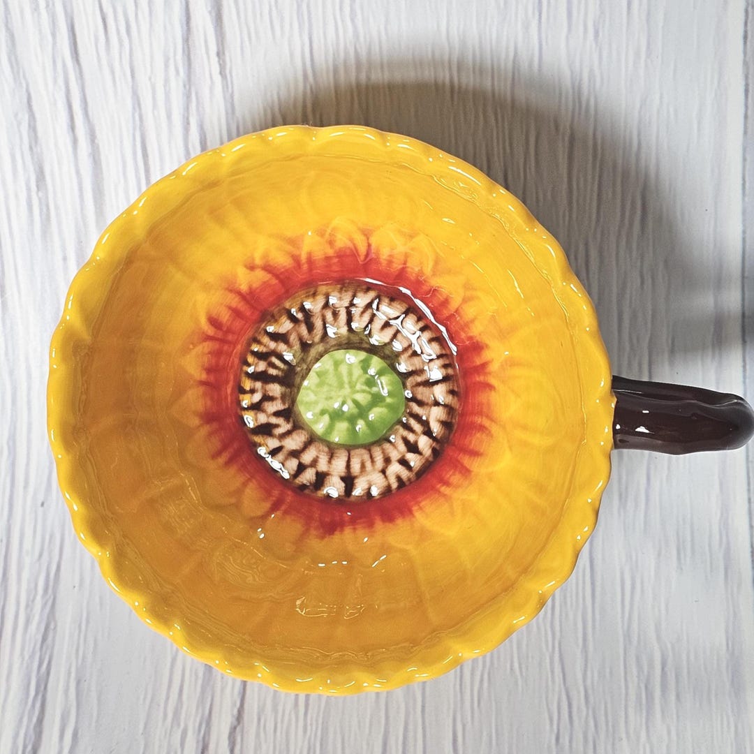 Sunflower Teacup Including Spoon and Secret Message - Etsy