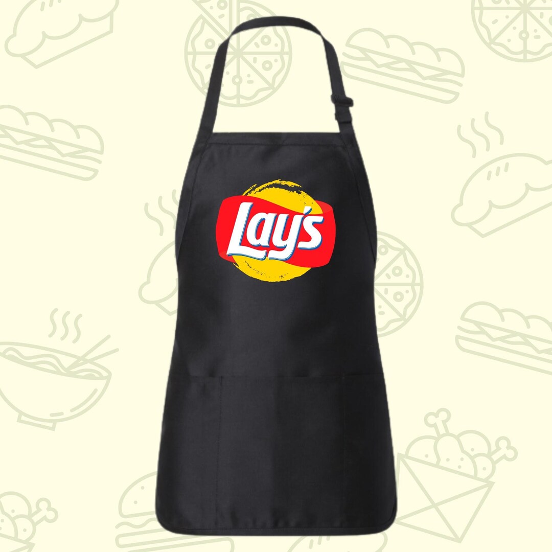 Lays Chips Logo Apron, Potato Chips Design Apron, Fun Kitchen Apron ...