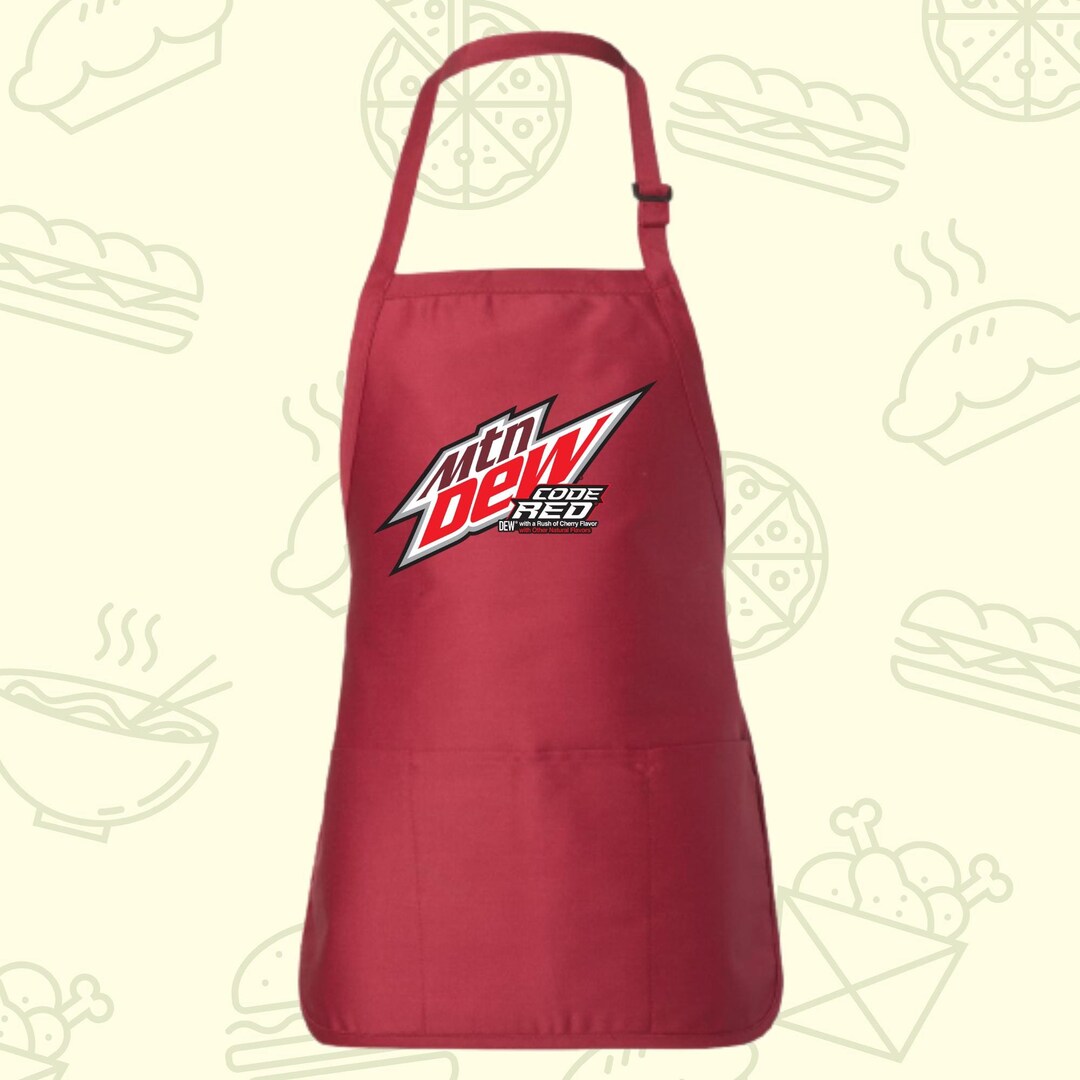 Mountain Dew Code Red Logo Apron, Unique Cooking Gift, Chef Apron With ...