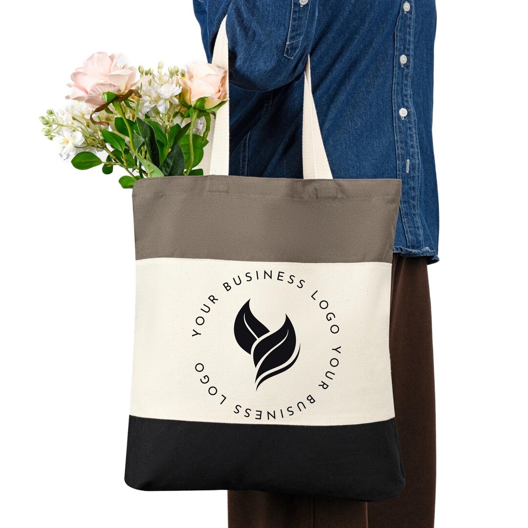Tricolor Custom Business Logo Cotton Tote Bag, Colorful and Durable Bag ...