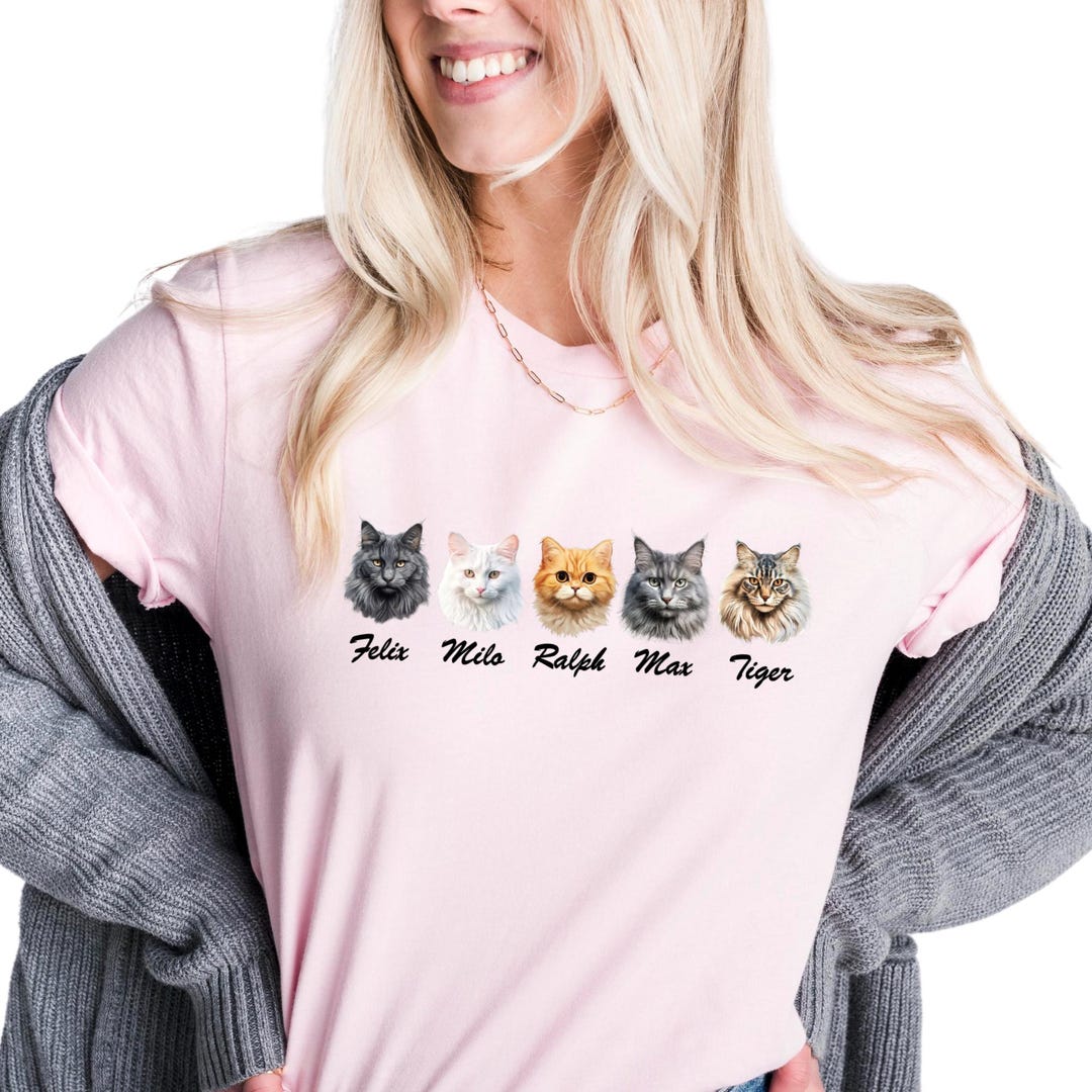 Customizable Cat Shirt, Personalized Cat Breed Custom Shirt, Cat Owner ...