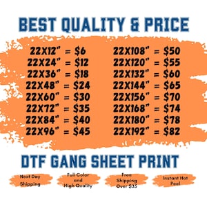 DTF Sheet Print, Hot Peel DTF Gang Sheet, Same Next Day DTF Transfer ...