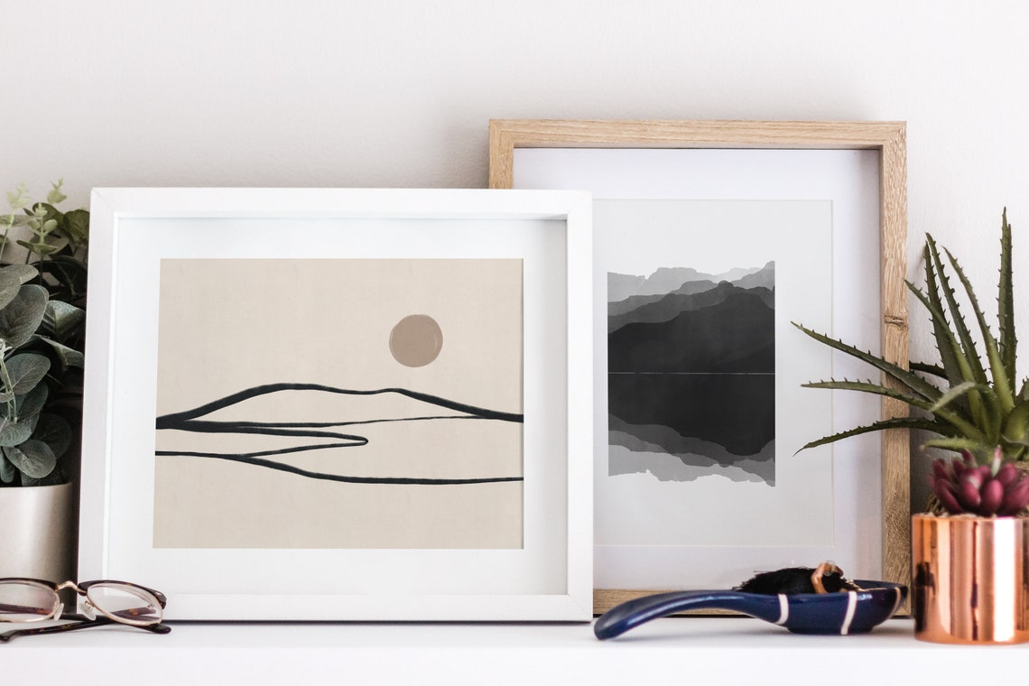 Line Drawing Landscape 02 / Abstract Landscape Printable / - Etsy