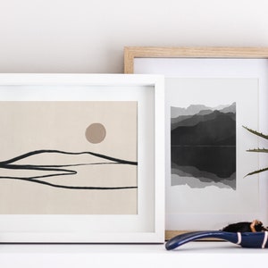 Line Drawing Landscape 02 / Abstract Landscape Printable / Digital ...