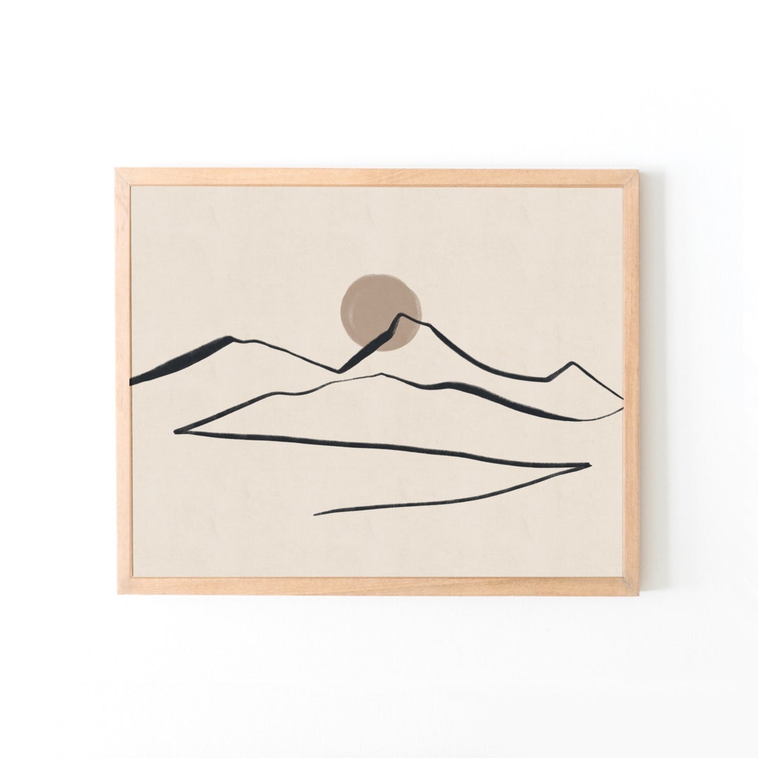 Line Drawing Landscape 01/ Abstract Landscape Printable / Digital ...