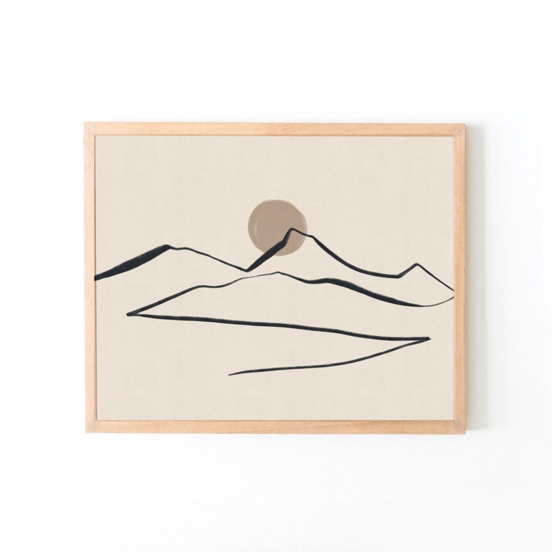 Line Drawing Landscape 01/ Abstract Landscape Printable / Digital ...