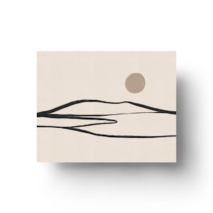 Line Drawing Landscape 02 / Abstract Landscape Printable / Digital ...