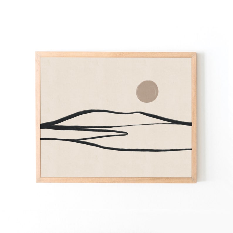 Line Drawing Landscape 02 / Abstract Landscape Printable / - Etsy