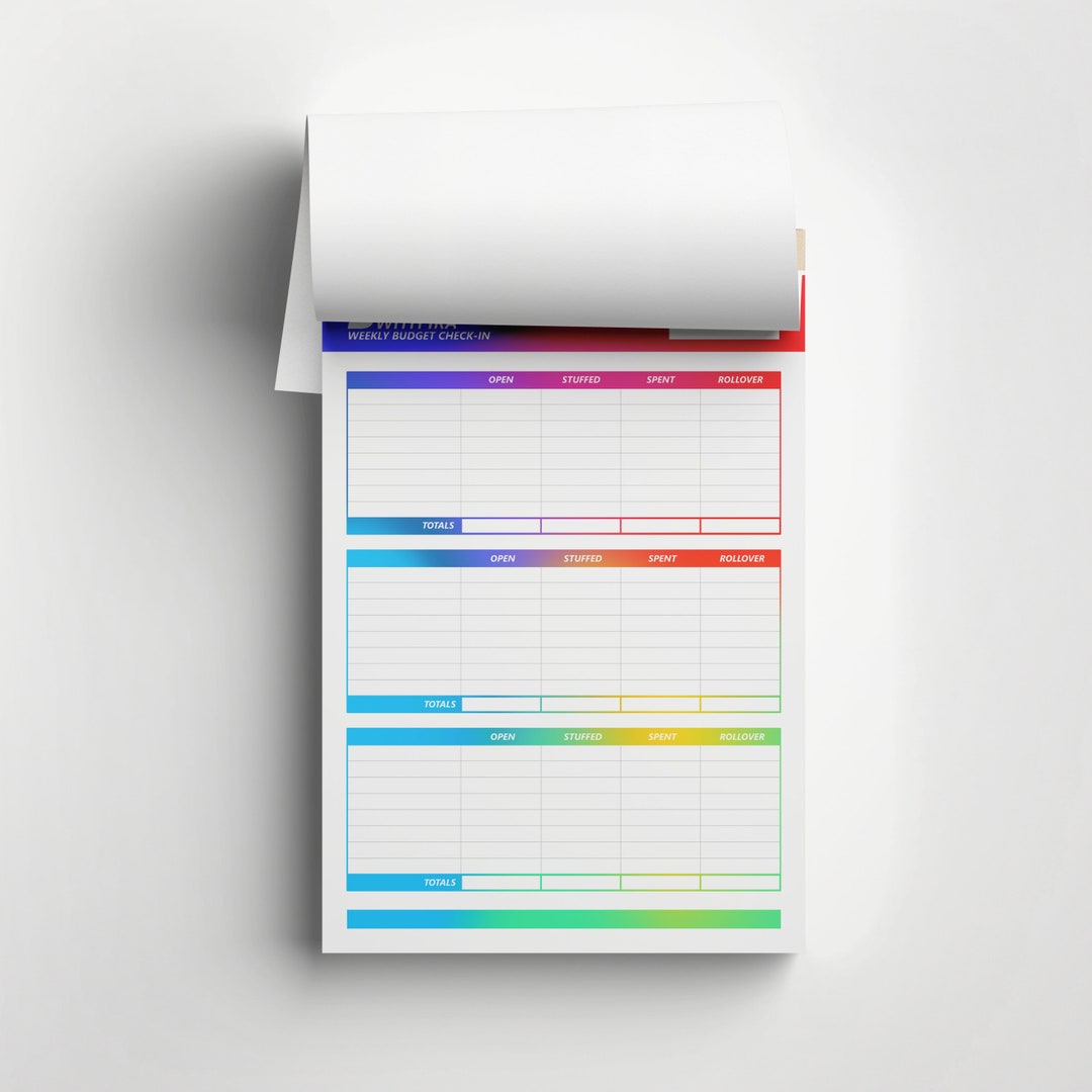 A5 Budget Check-in Notepad | 25 Sheet Notepad for Scrap or Temporary ...