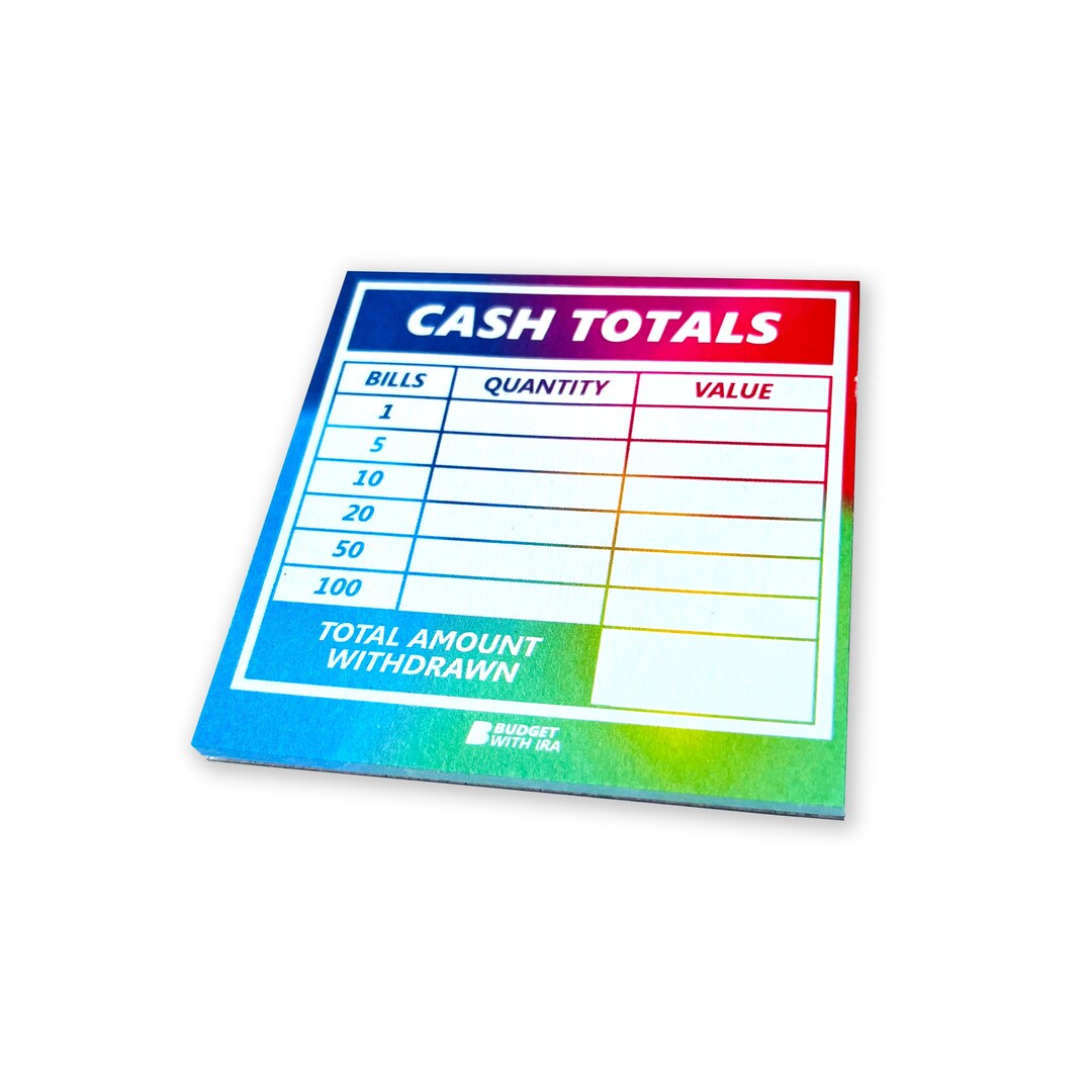 Cash Totals Slip: Bank Teller Denomination Notepad - Etsy