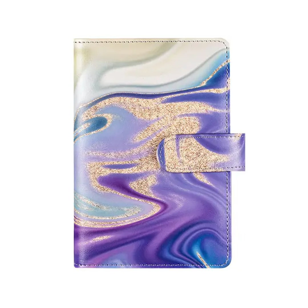 Purple & Goldl PU Leather A6 Budget Binder Custom Option Available ...