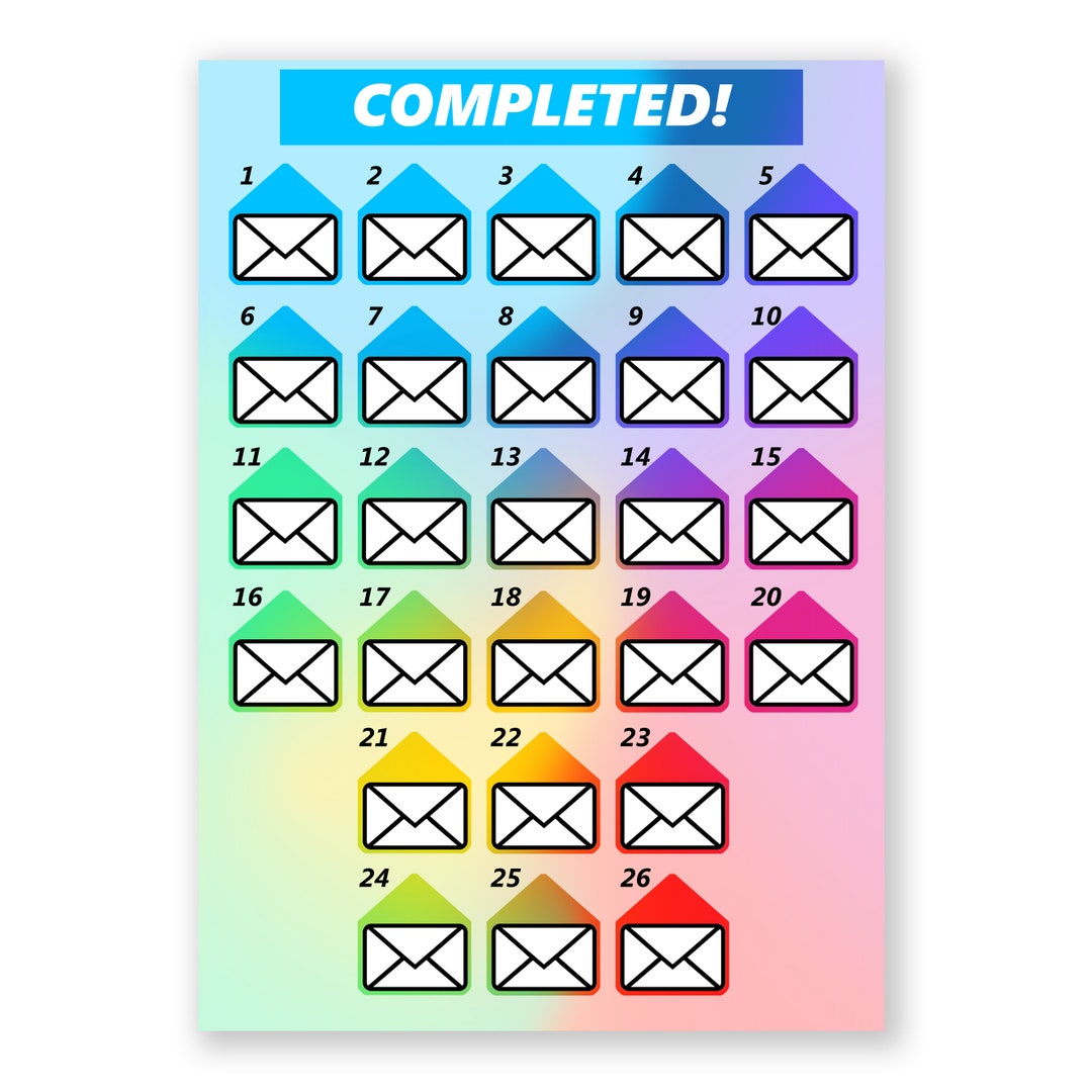 26 Envelope Challenge Stickers A4 Budget Planner Size Mark Your Savings ...