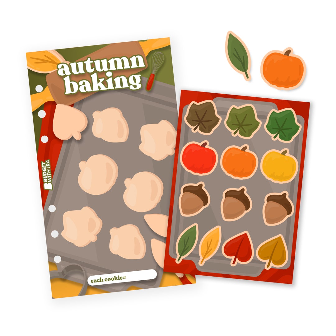 Autumn Baking Sticker Savings Challenge | Stickers & Savings Dashboard ...